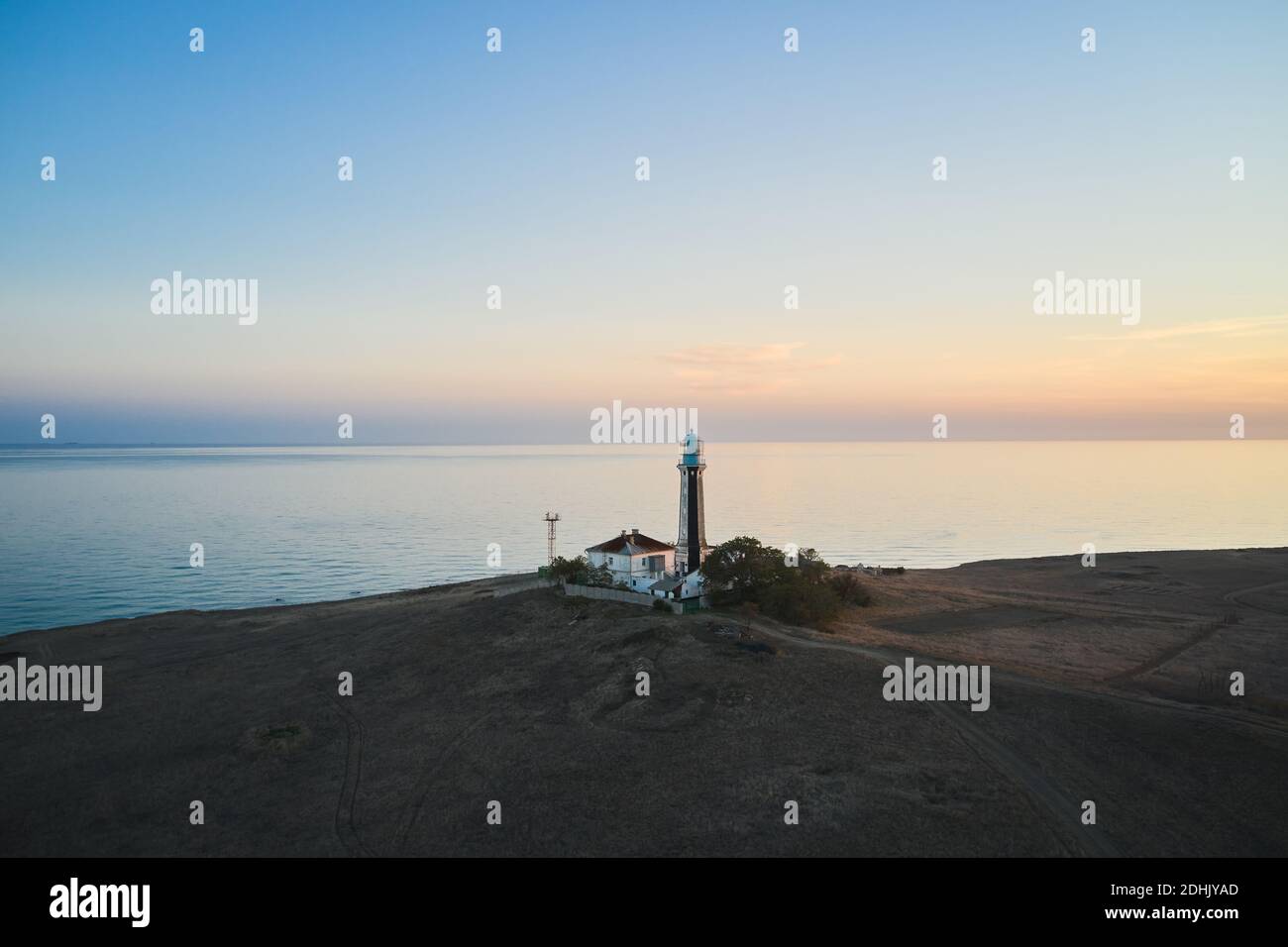 Lighthouse tower on hill drone hi-res stock photography and images - Alamy