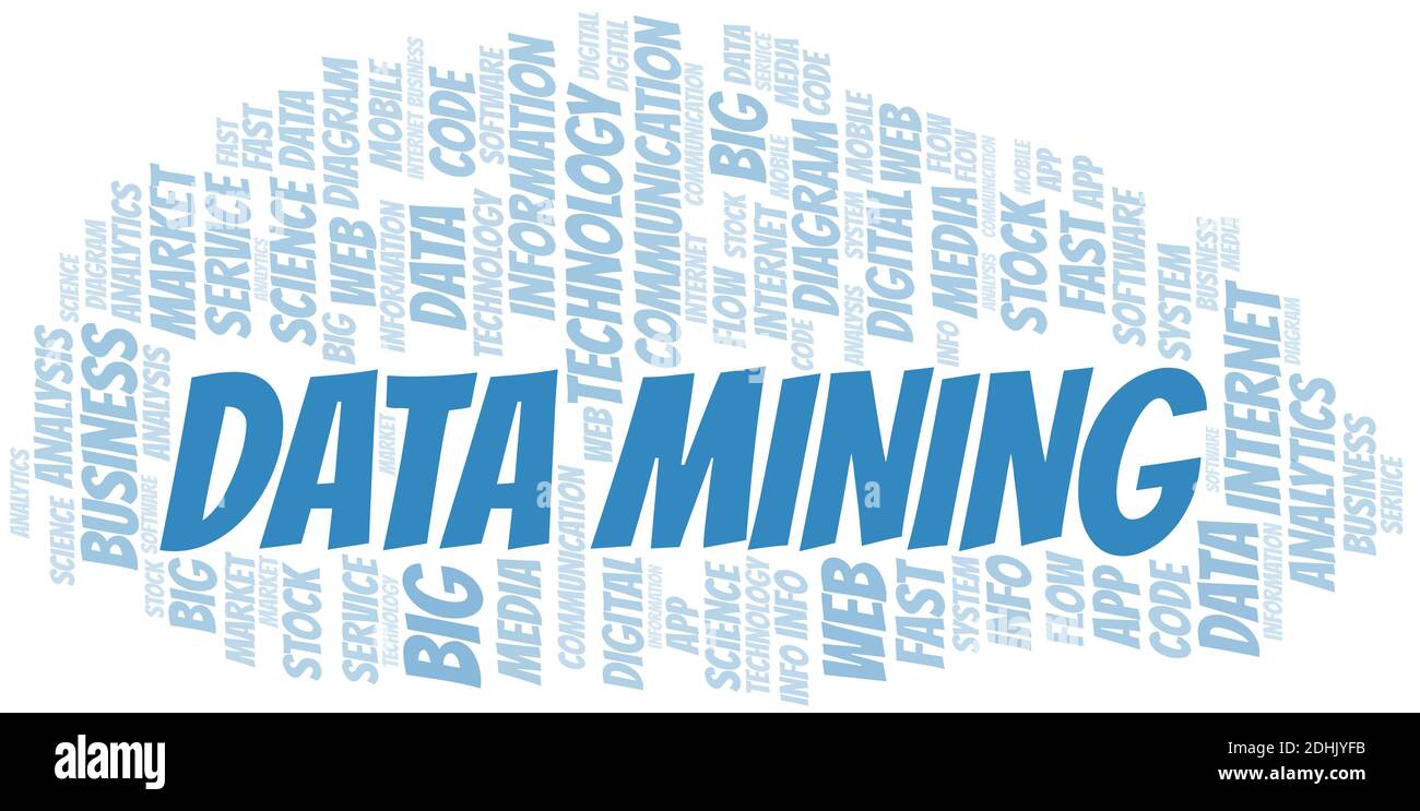 Data Mining vector word cloud, made with the text only Stock Vector ...