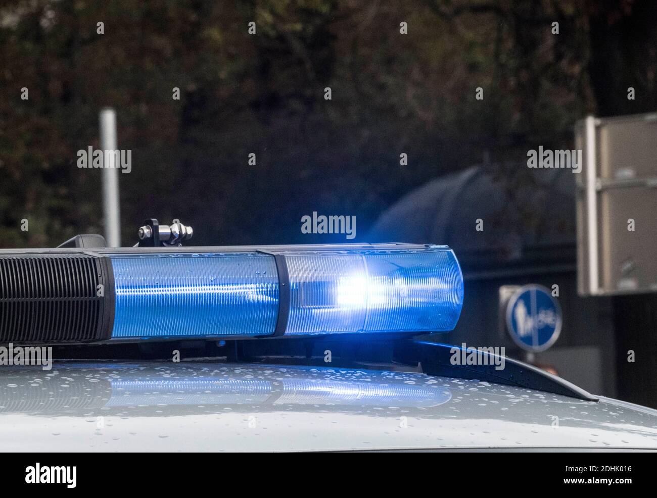 Blue light signal on a police car, visual emergency signal Stock Photo ...