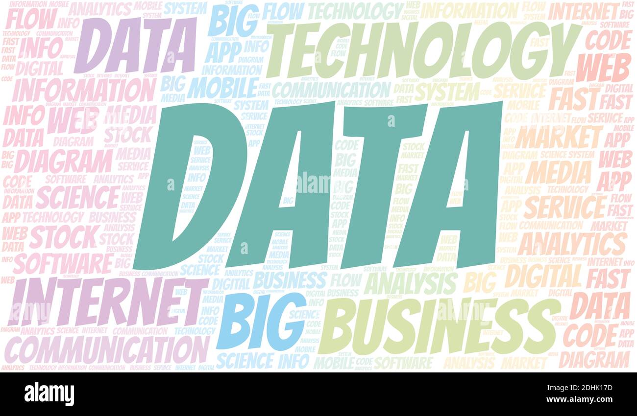 Data vector word cloud, made with the text only Stock Vector Image ...