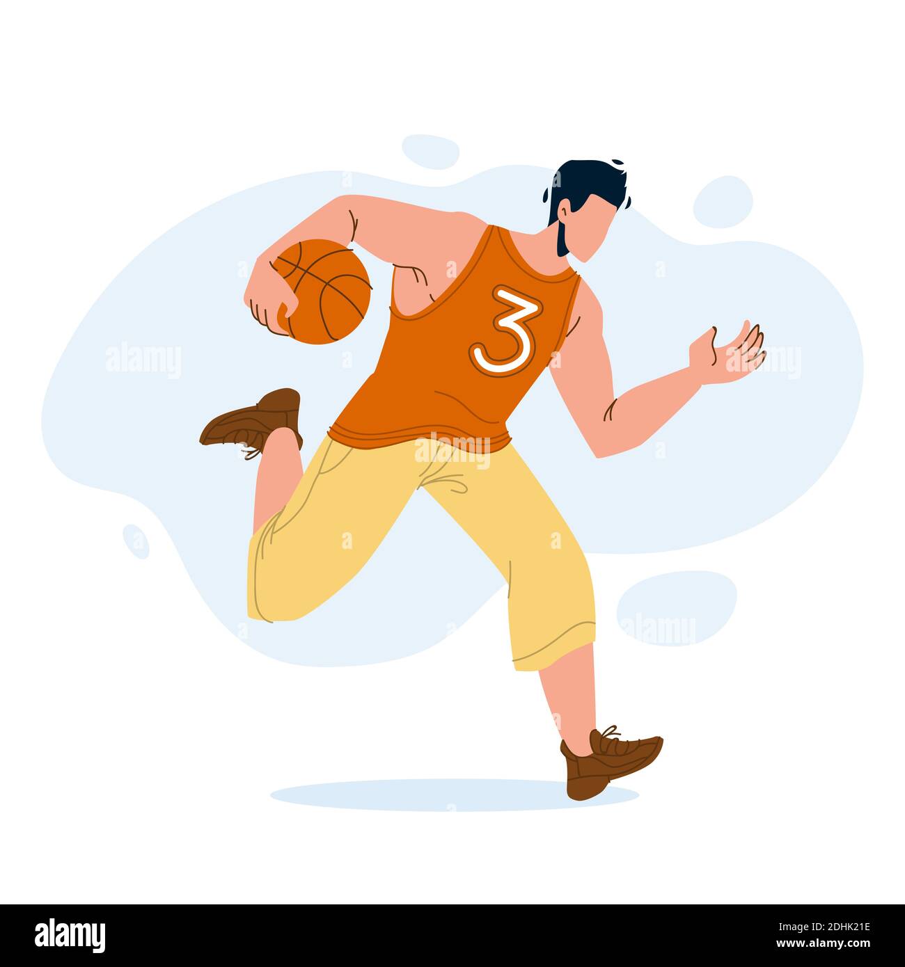 Basketball Player Man Running With Ball Vector Stock Vector Image & Art ...