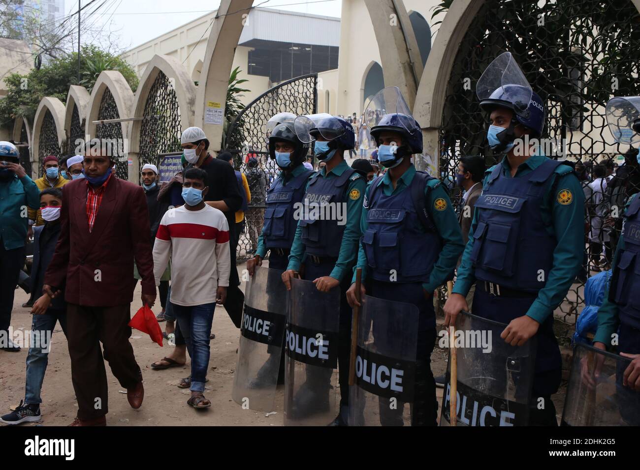 December 11, 2020: The devotees are leaving Baitul Mukarram Mosque ...