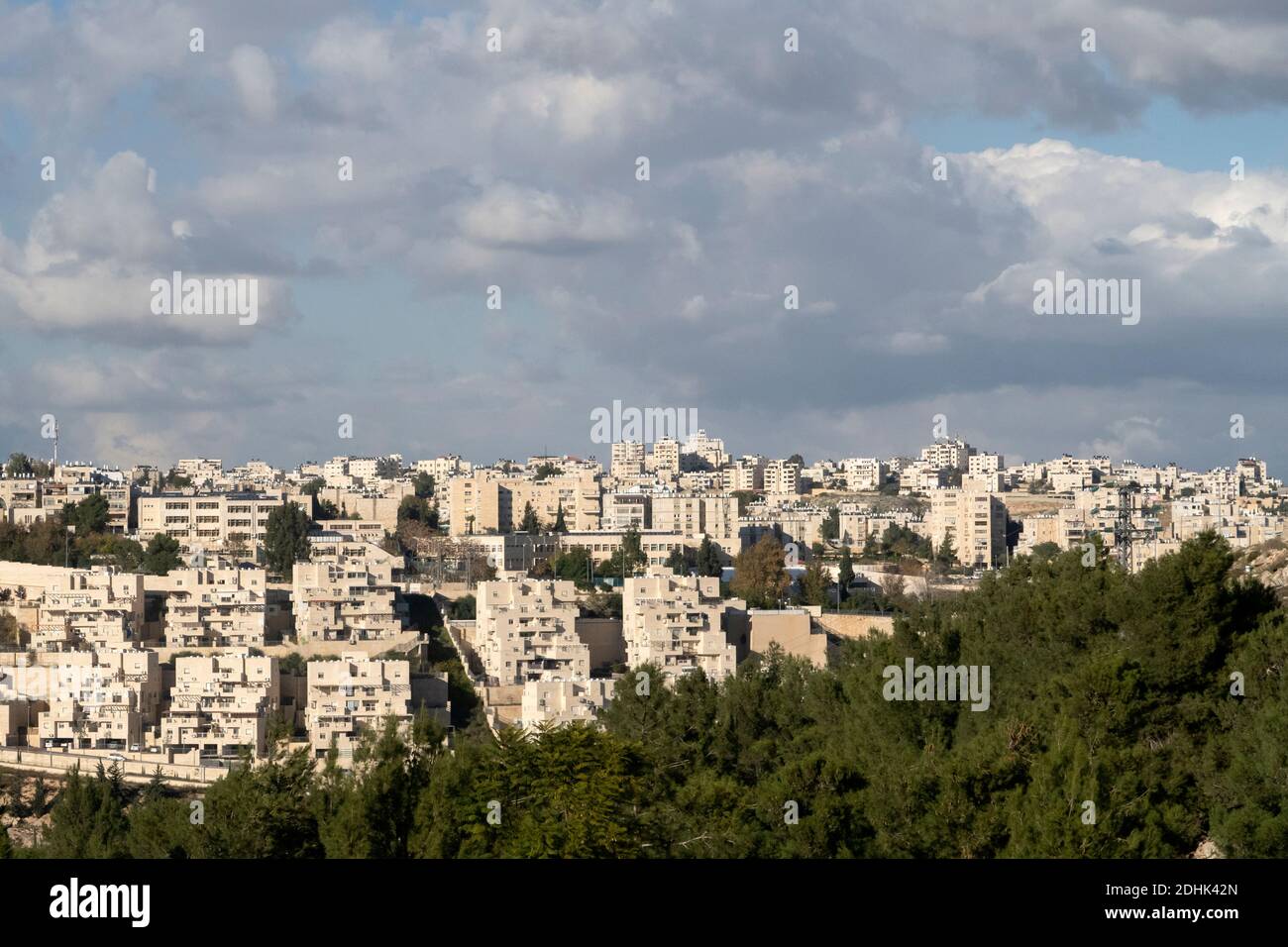 View of the West Bank separation barrier built by Israel in the ...
