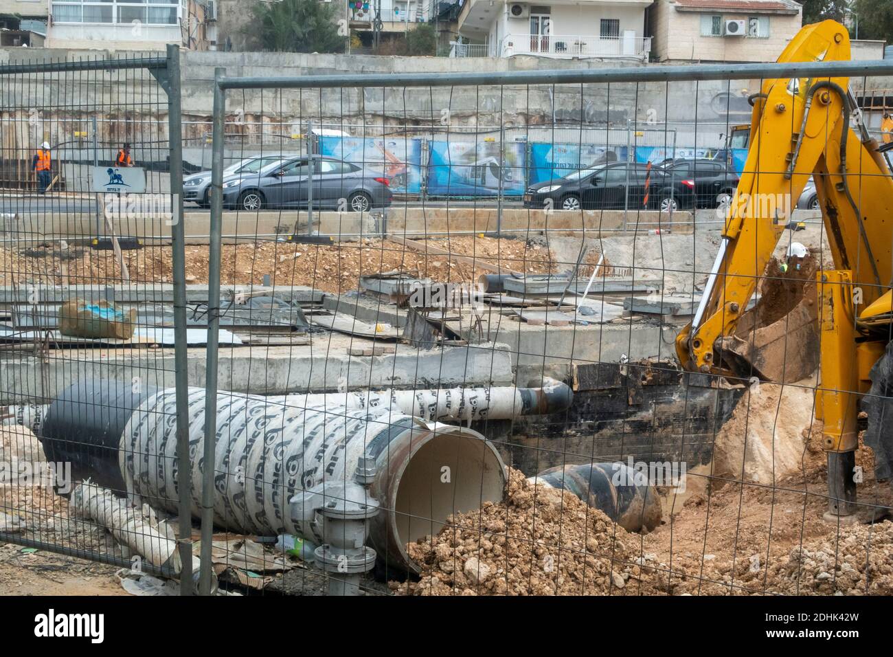 Culverts installed in a roadside ditch in Jerusalem Israel Stock Photo ...