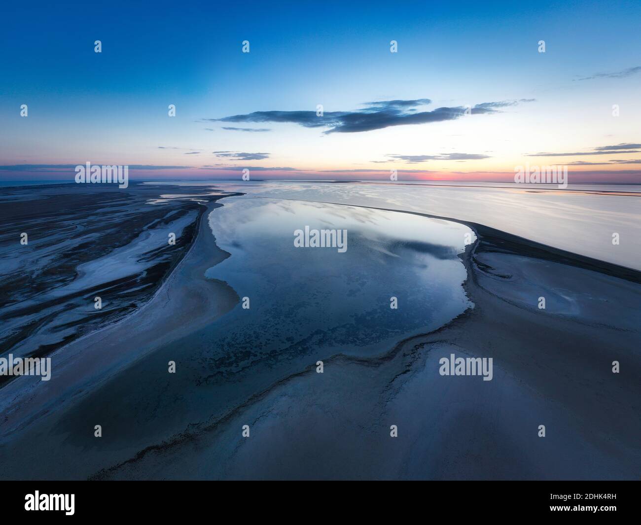Unusual islands on a brilliant lake, top view, drone camera Stock Photo ...
