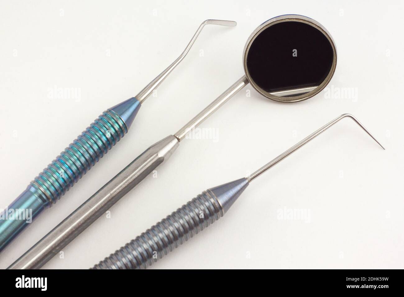 Group of dental tools for the treatment of teeth. Isolated on white ...