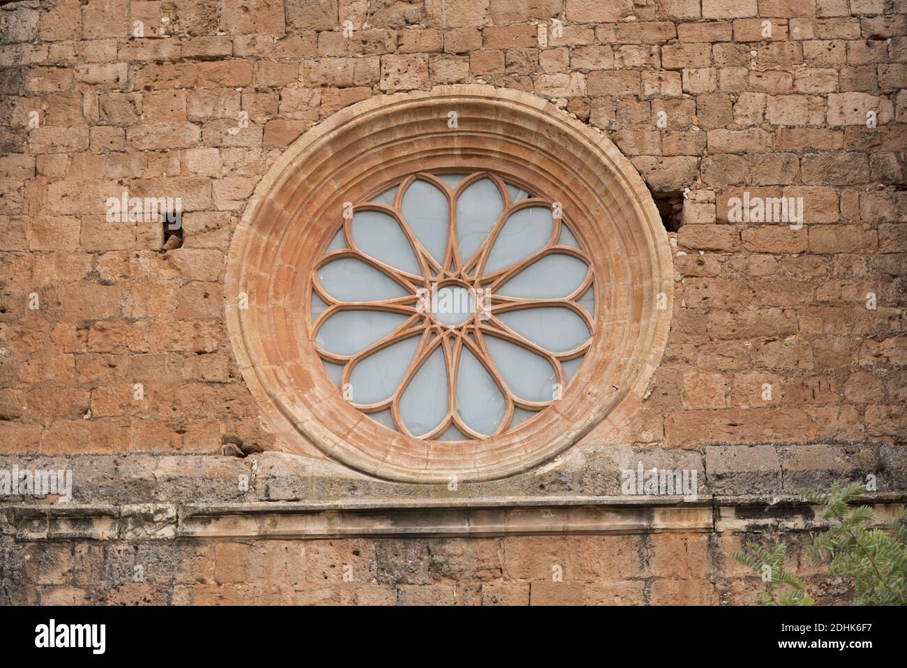 The beautiful circular window of the Church of San Miguel Arcangel in ...