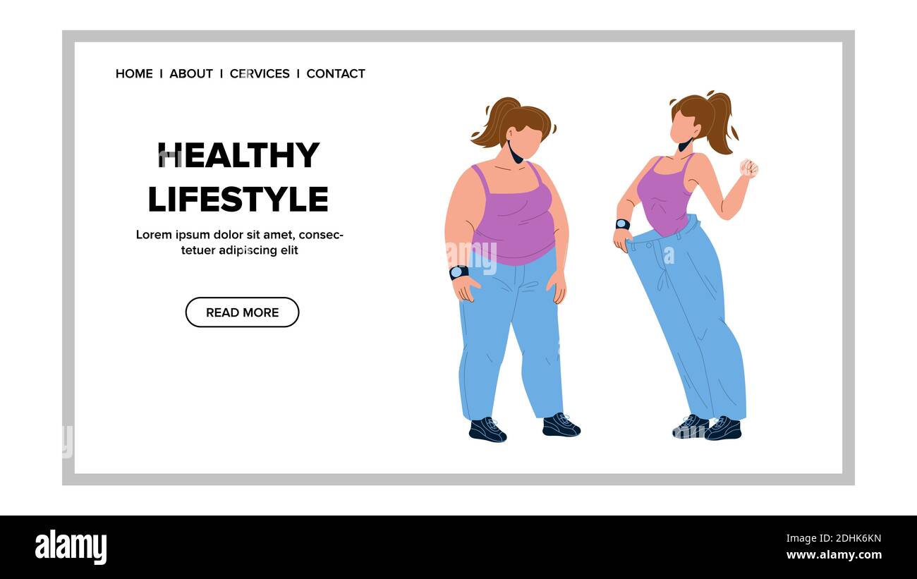 Healthy Lifestyle For Lose Weight Woman Vector Stock Vector Image & Art ...