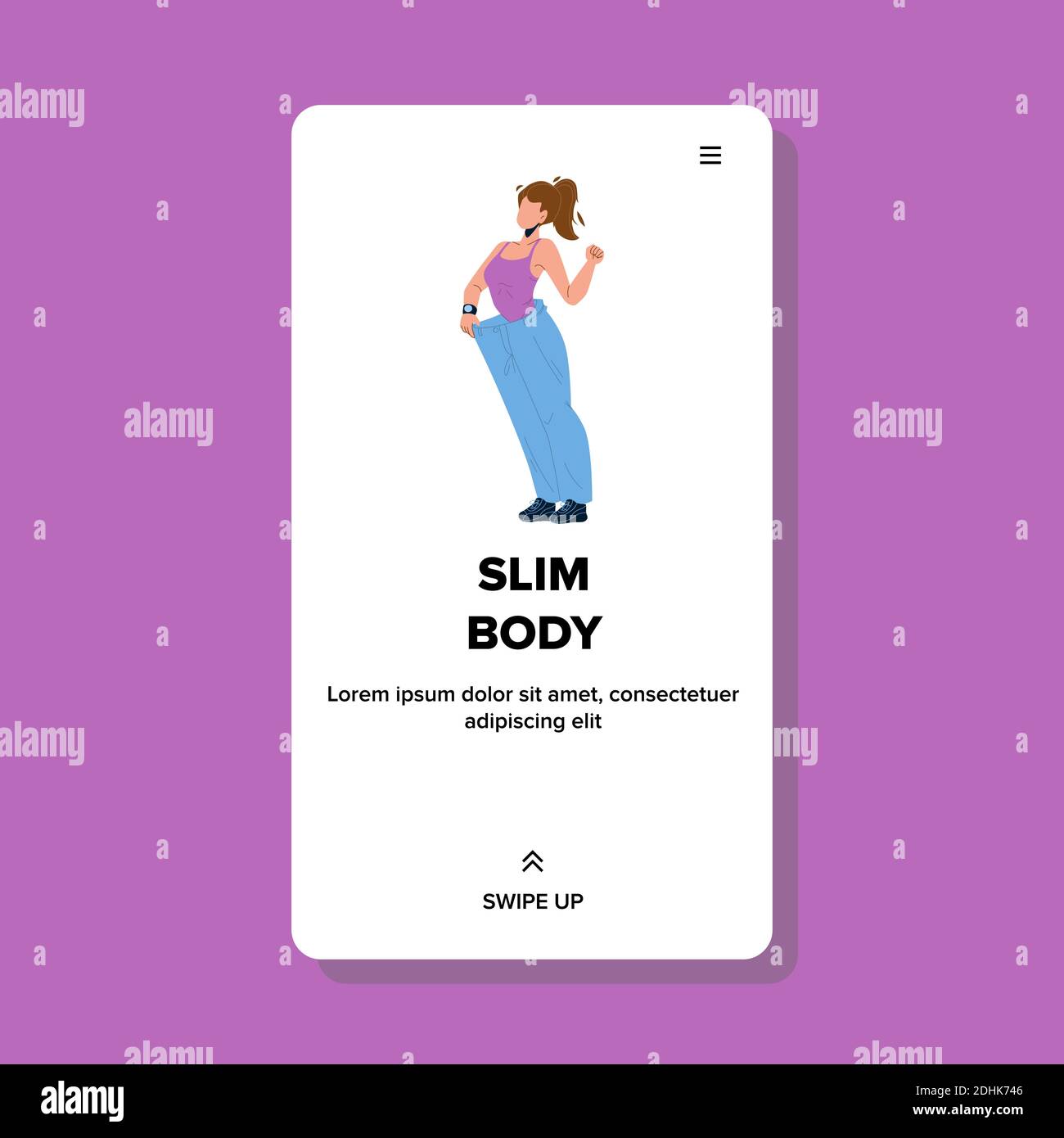 Slim Body And Strong Muscles Showing Girl Vector Stock Vector Image ...