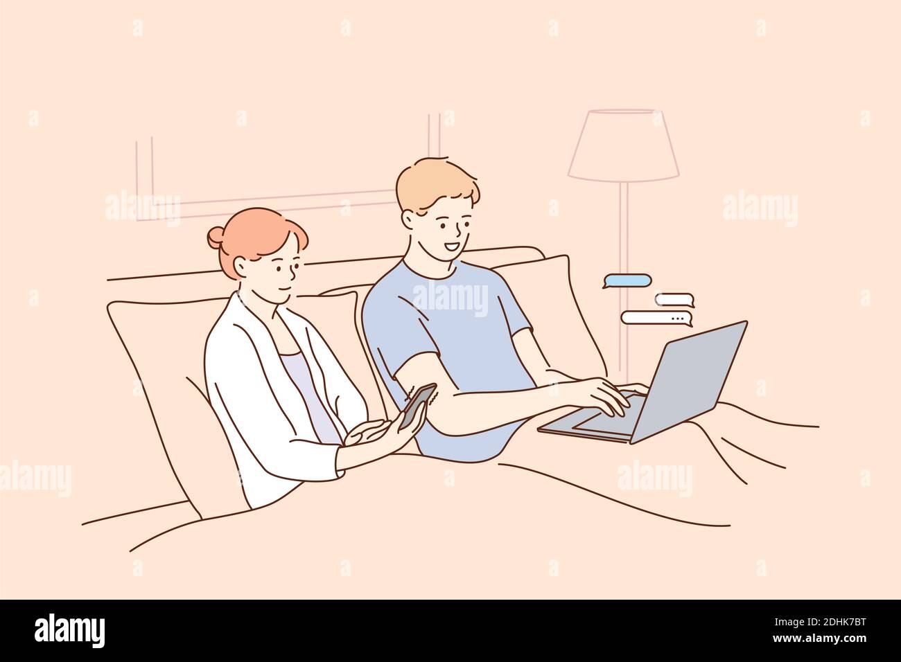 Man ignore woman laptop Stock Vector Images - Alamy