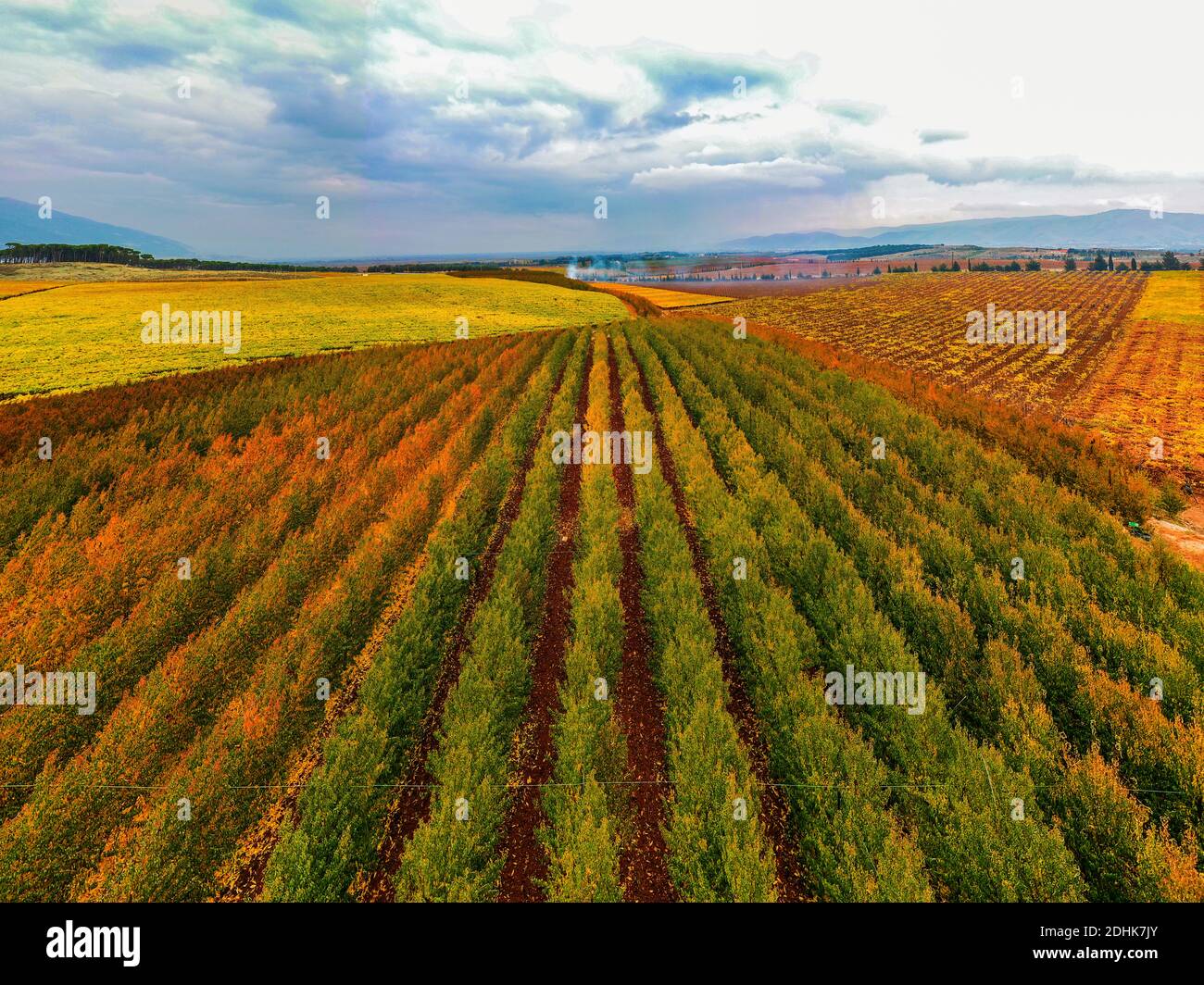 aerial photos for bekaa valley in Lebanon at autumn time Stock Photo ...