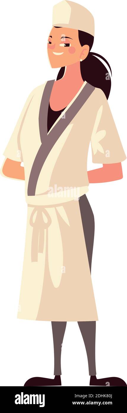 female chef character worker occupation restaurant vector illustration ...