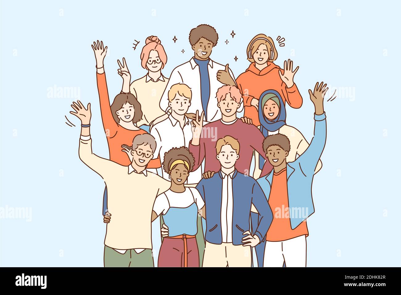 Unity in Multicultural diversity, team and friendship concept Stock ...