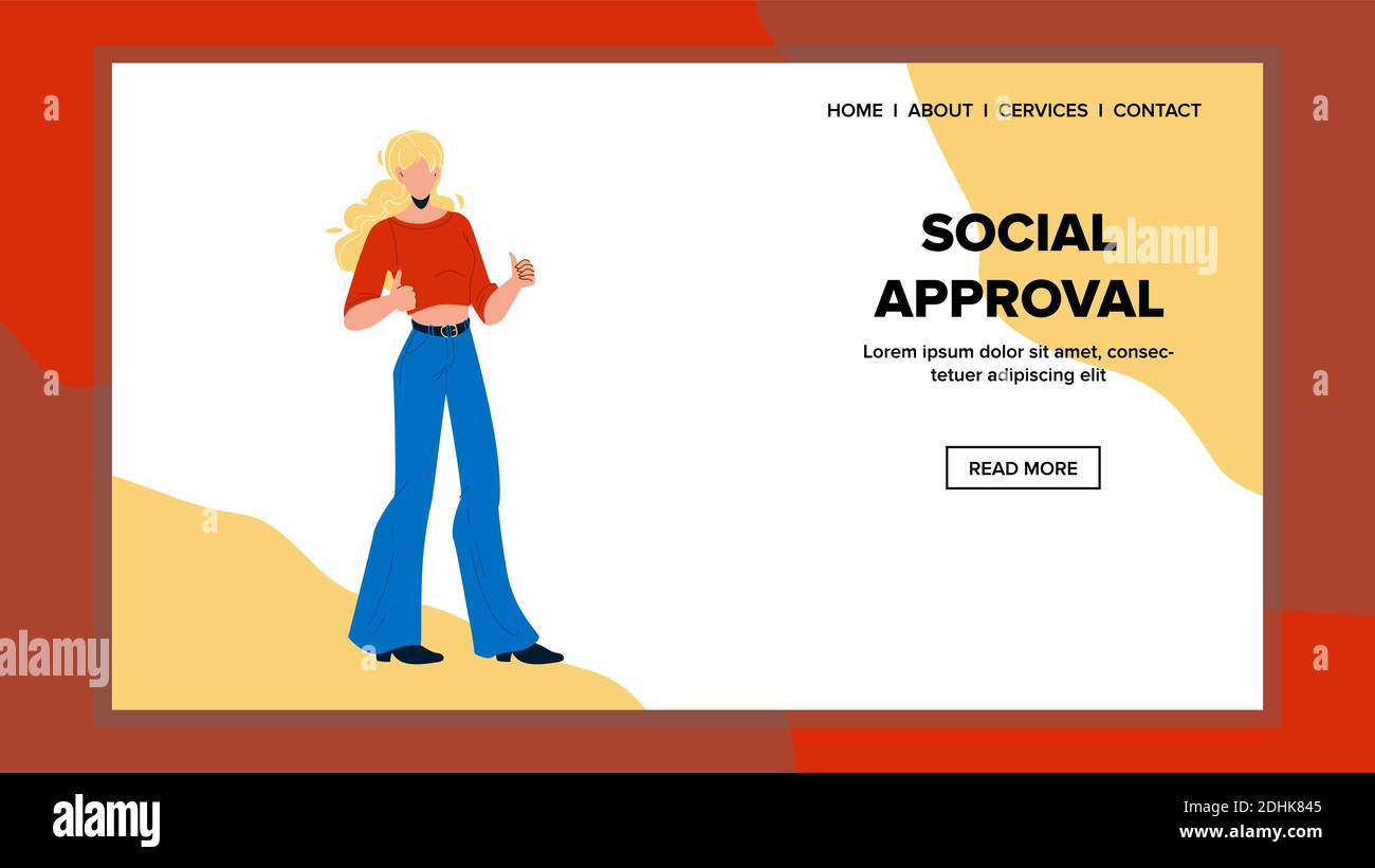 Positive Social Approval And Recognition Vector illustration Stock ...