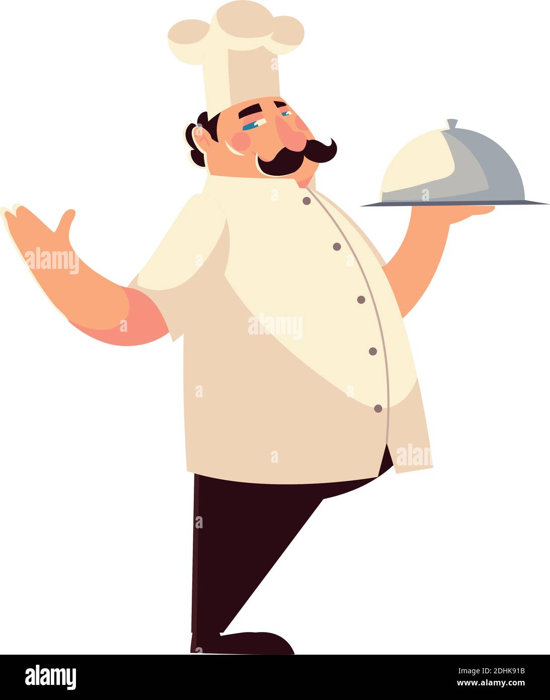 chef serving food worker occupation restaurant vector illustration ...