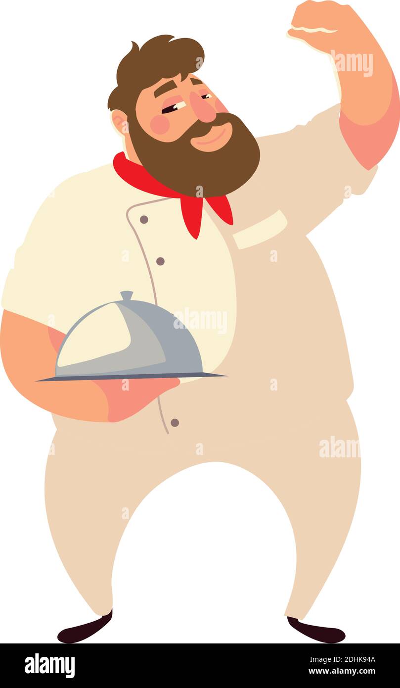 funny chef character worker occupation restaurant vector illustration ...