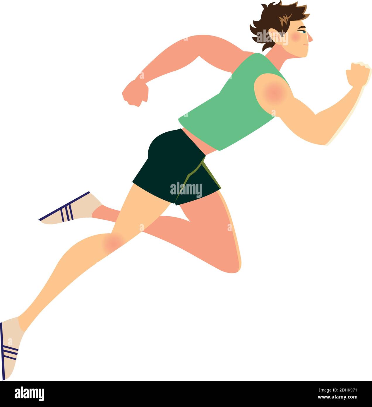 running man with sportwear, side view design vector illustration Stock ...