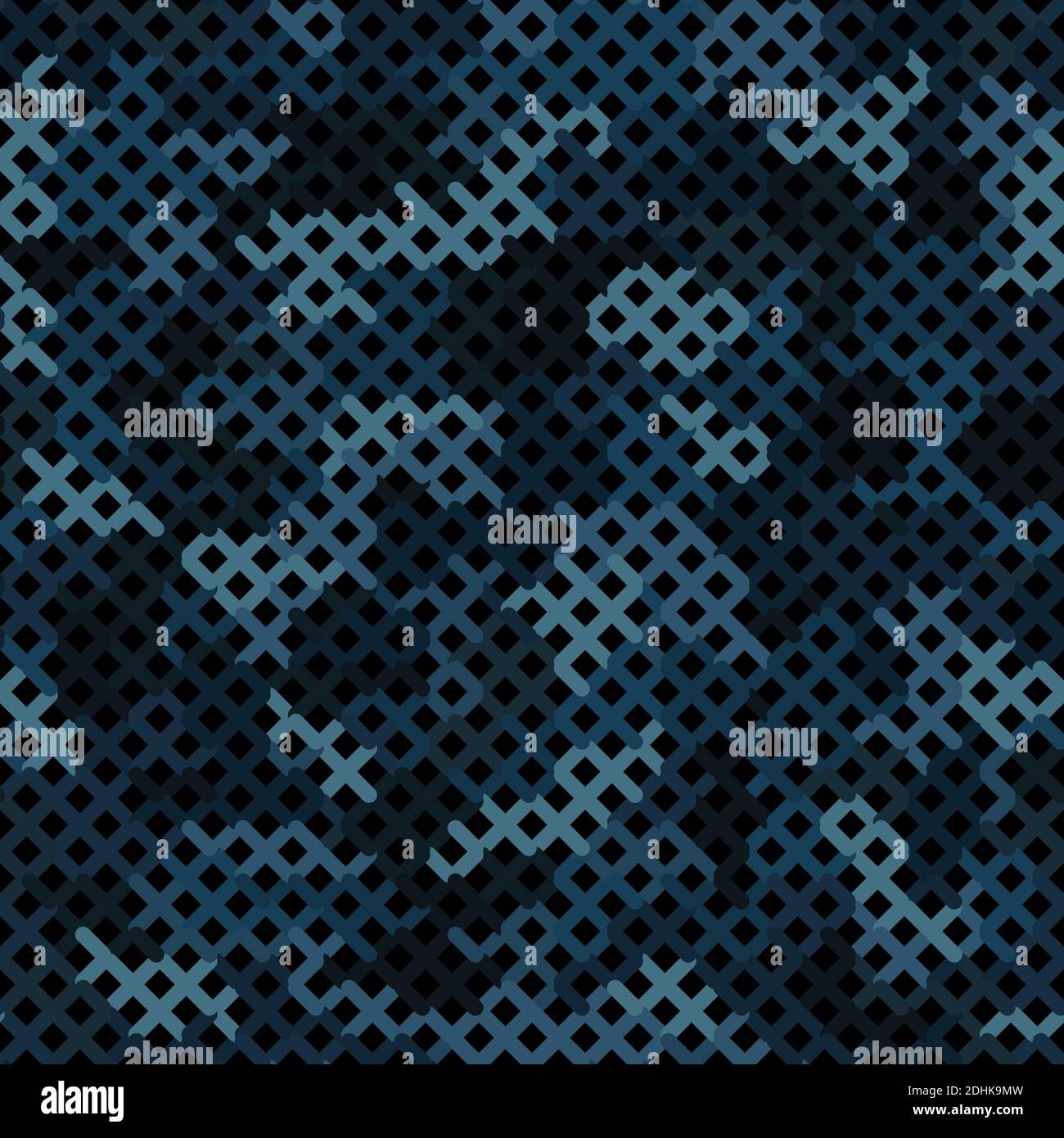 Blue Camouflage Seamless Pattern. Glowing Color Seamless Camouflage Net ...