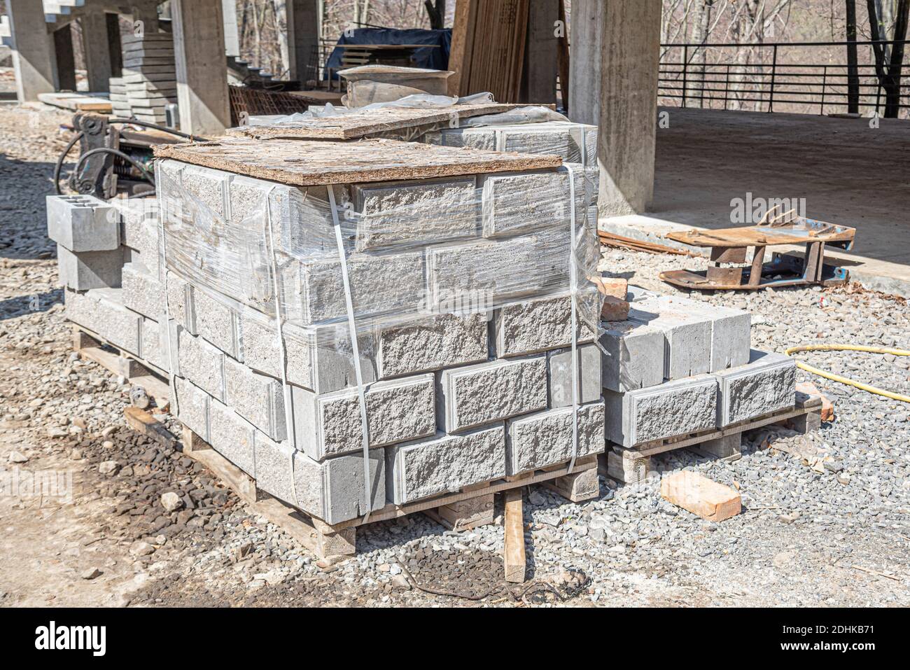 Construction material warehouse stack bricks hi-res stock photography ...