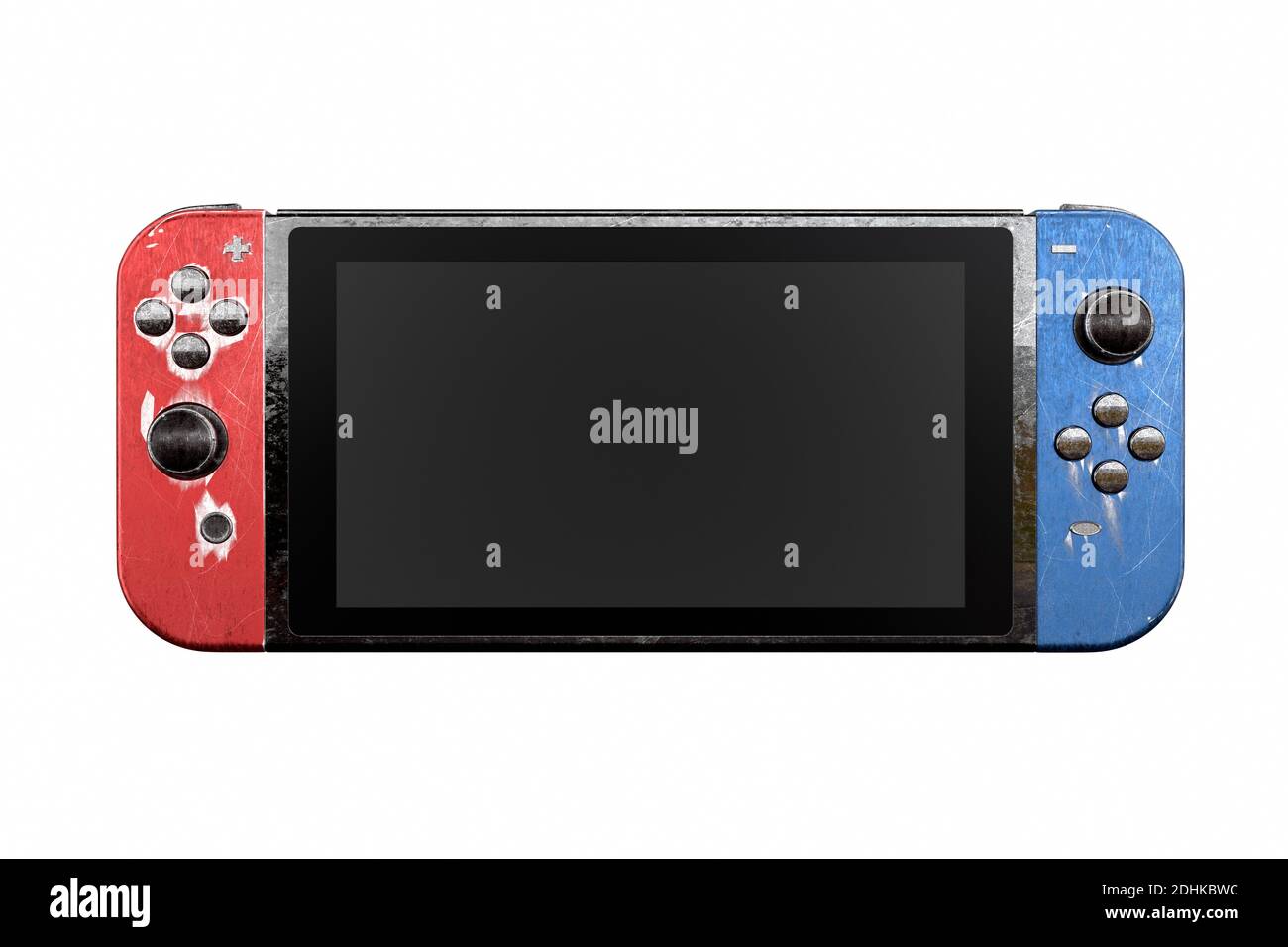 Conceptual used video game controllers attached to touch screen with ...