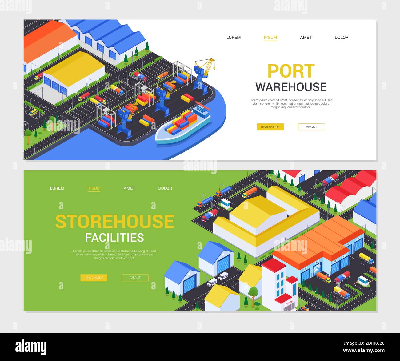 Modern port facilities Stock Vector Images - Alamy