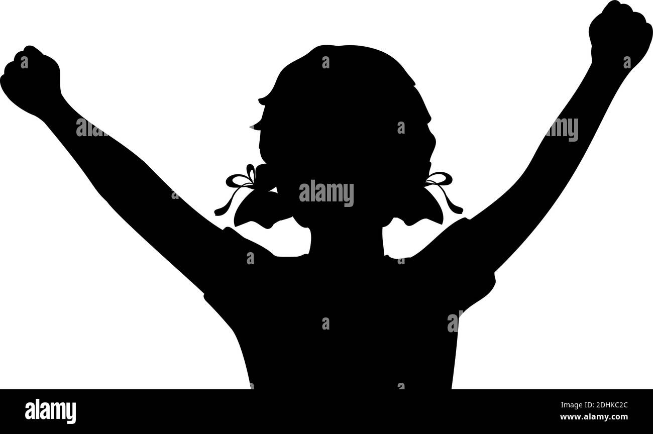 Little girl back arms raised Stock Vector Images - Alamy