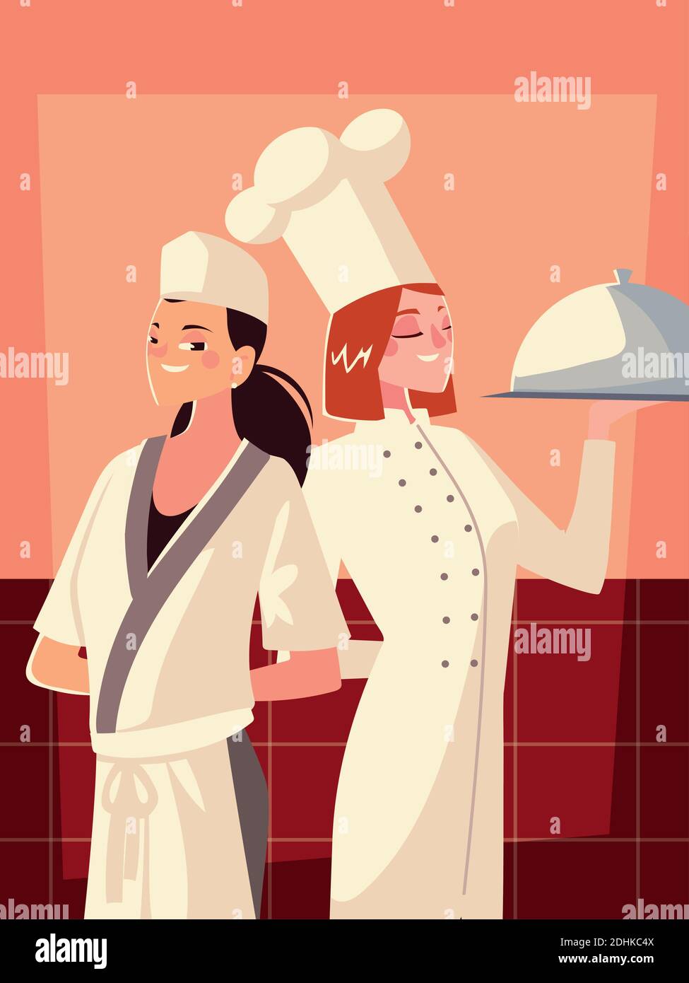 Two chefs Stock Vector Images - Alamy