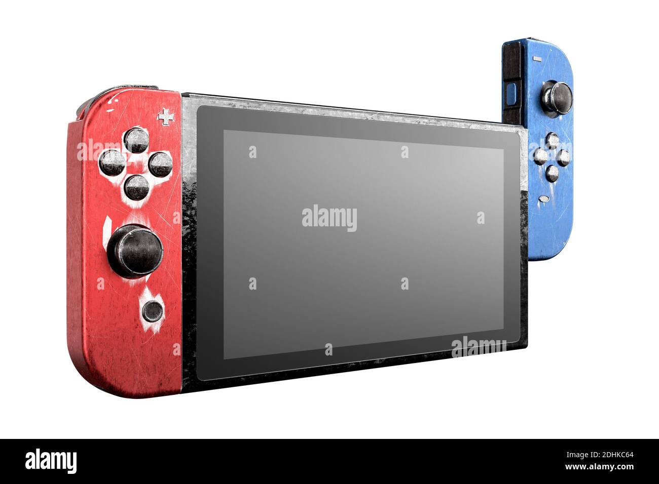 Conceptual used video game controllers attached to touch screen with ...