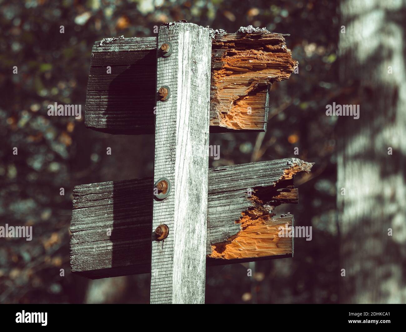 Broken Direction Signs High Resolution Stock Photography and Images - Alamy