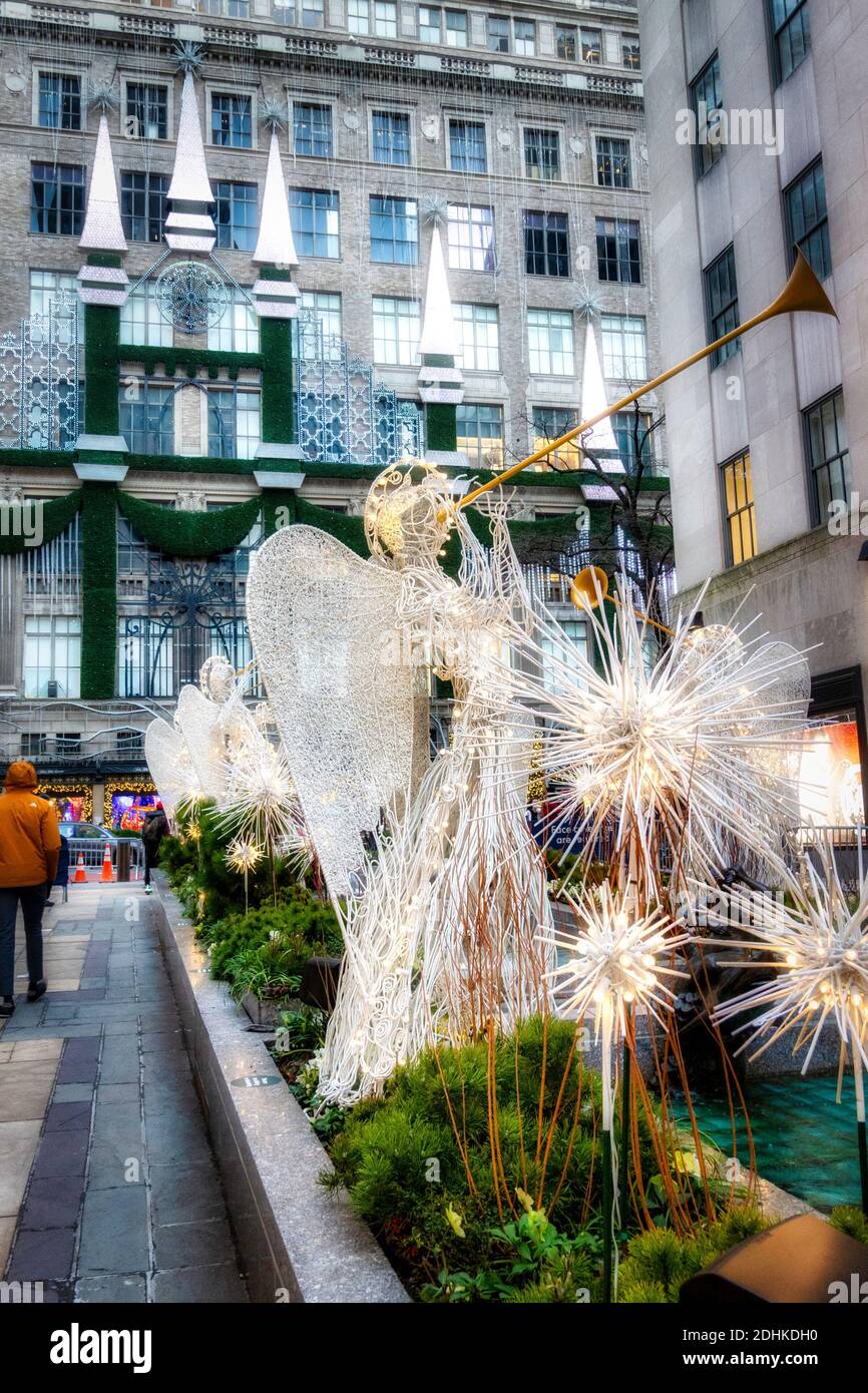 Herald Angel Figures at Rockefeller Center during the holiday season ...