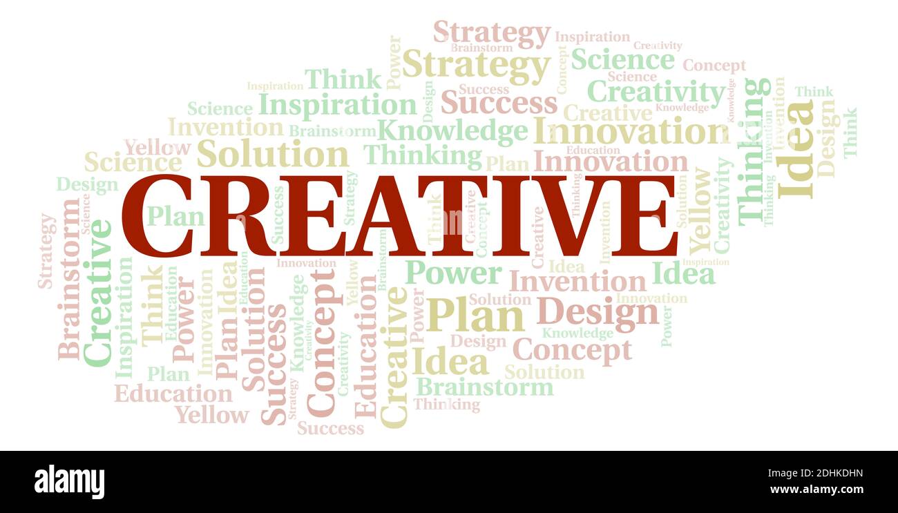 Creative typography word cloud create with text only Stock Photo - Alamy