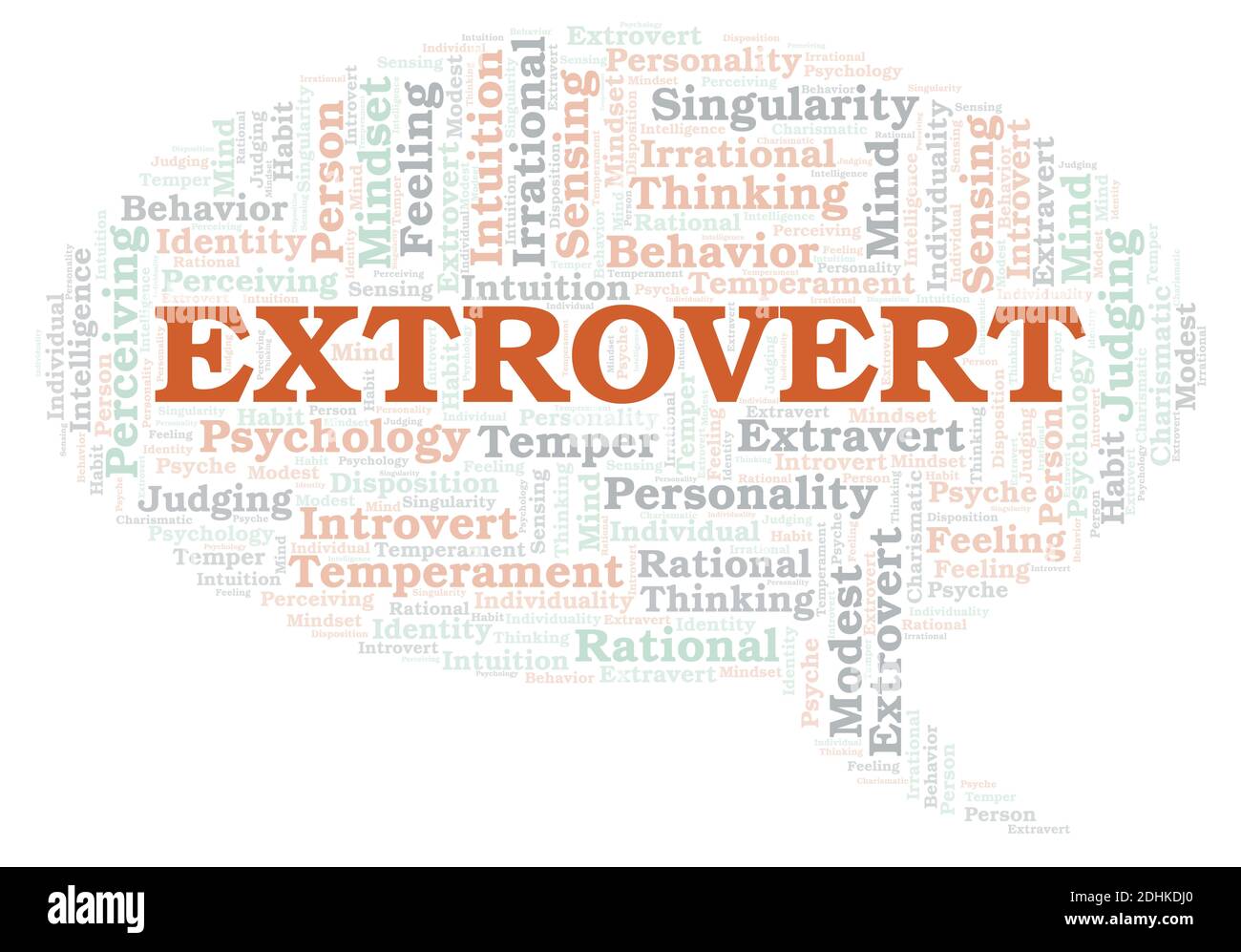 Extrovert typography word cloud create with text only Stock Photo - Alamy