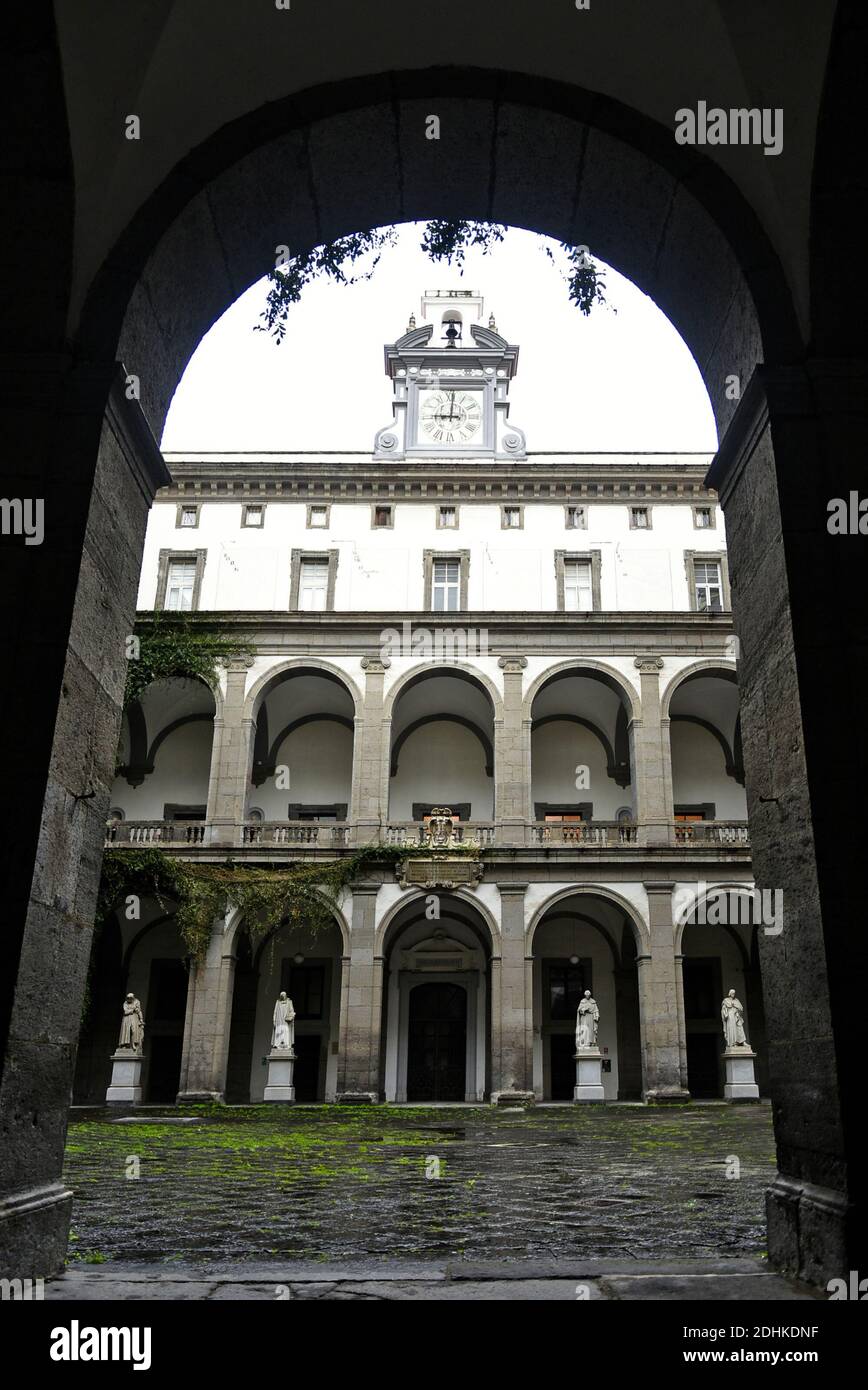 The arched facade of the university library of Naples Stock Photo - Alamy