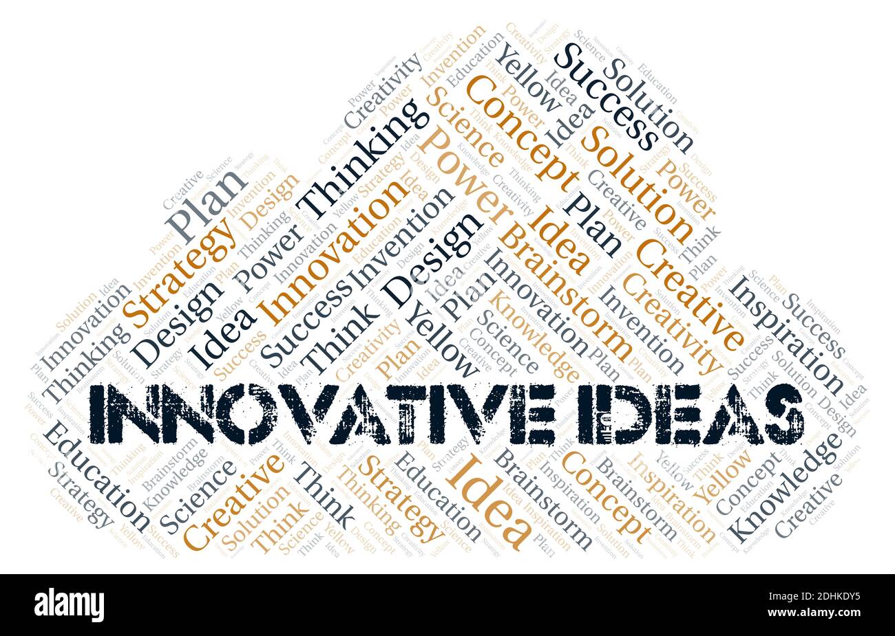 Innovative Ideas typography word cloud create with text only Stock ...