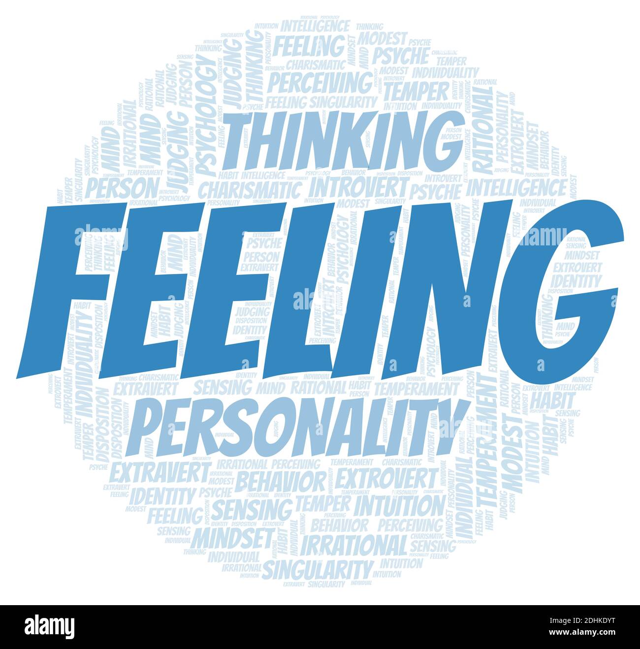 Feeling typography word cloud create with text only Stock Photo - Alamy