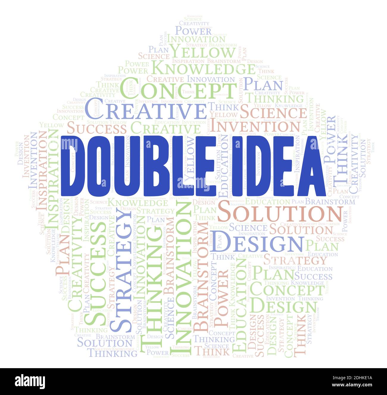 Double Idea typography word cloud create with text only Stock Photo - Alamy