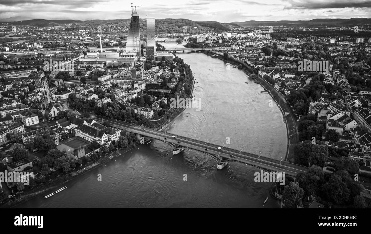 Basel - the famous Swiss city from above Stock Photo - Alamy