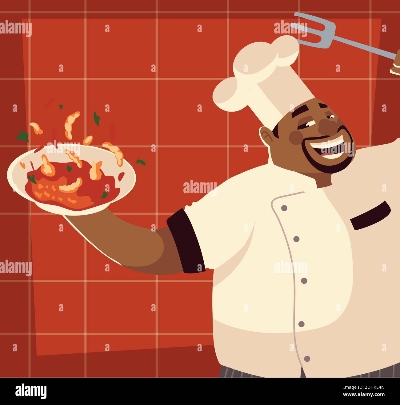chef preparing recipe soup restaurant design vector illustration Stock ...