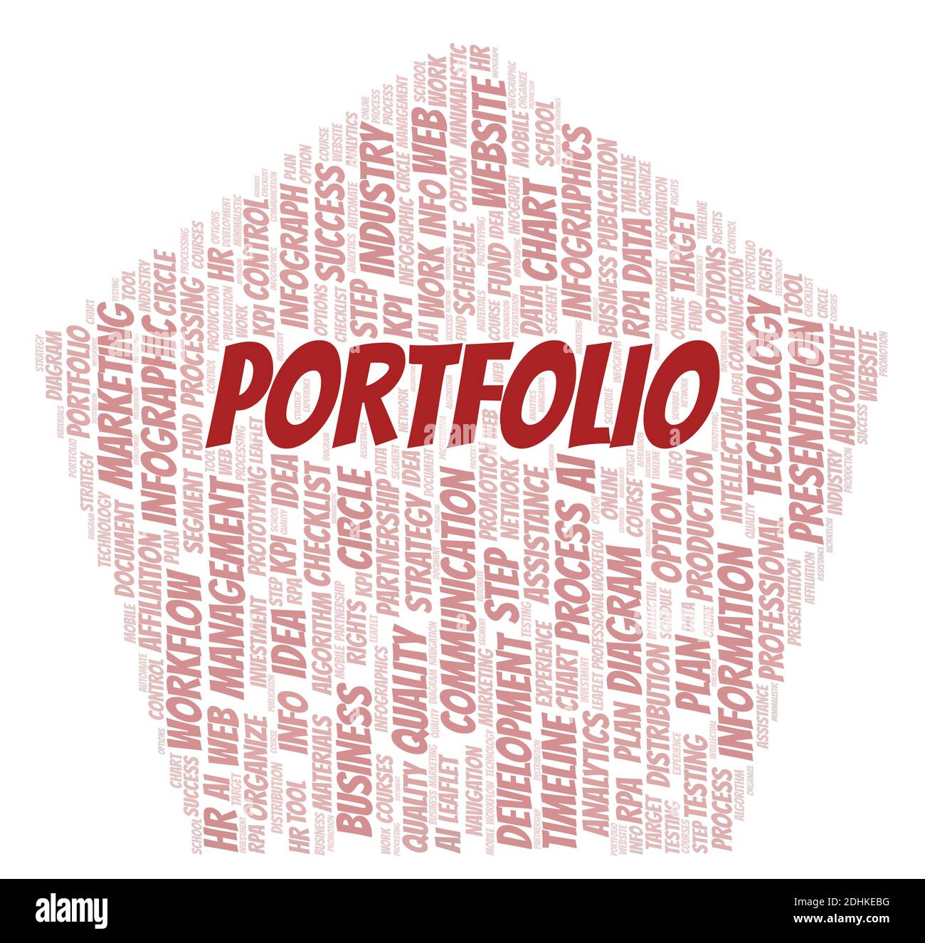 Portfolio typography word cloud create with text only Stock Photo - Alamy