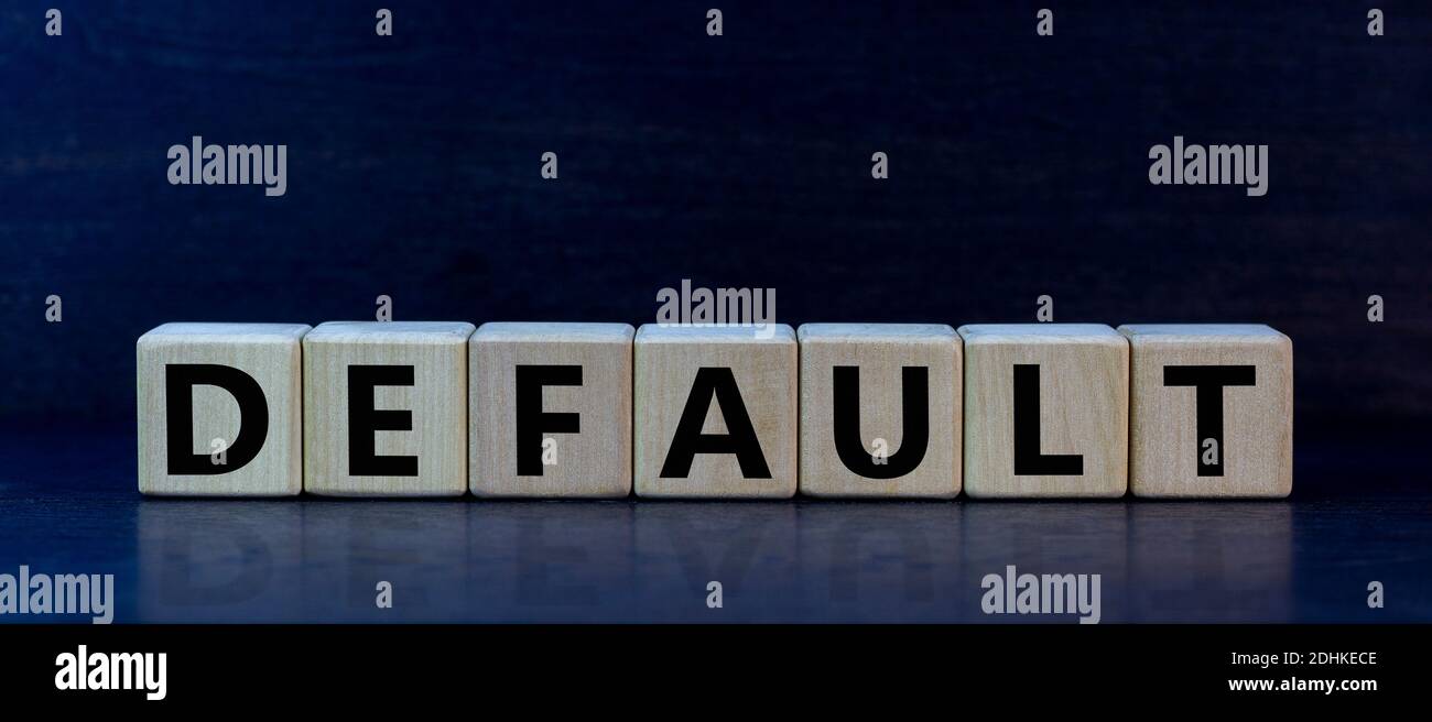 Default symbol. Concept word 'default' on wooden cubes on a beautiful ...