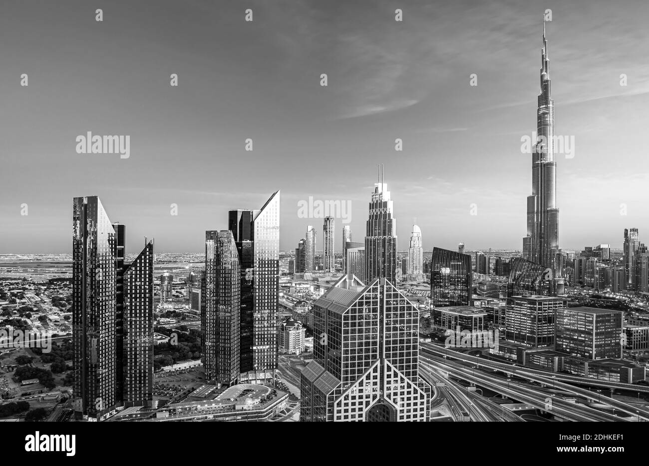 Dubai city center view at sunrise, United Arab Emirate Stock Photo - Alamy