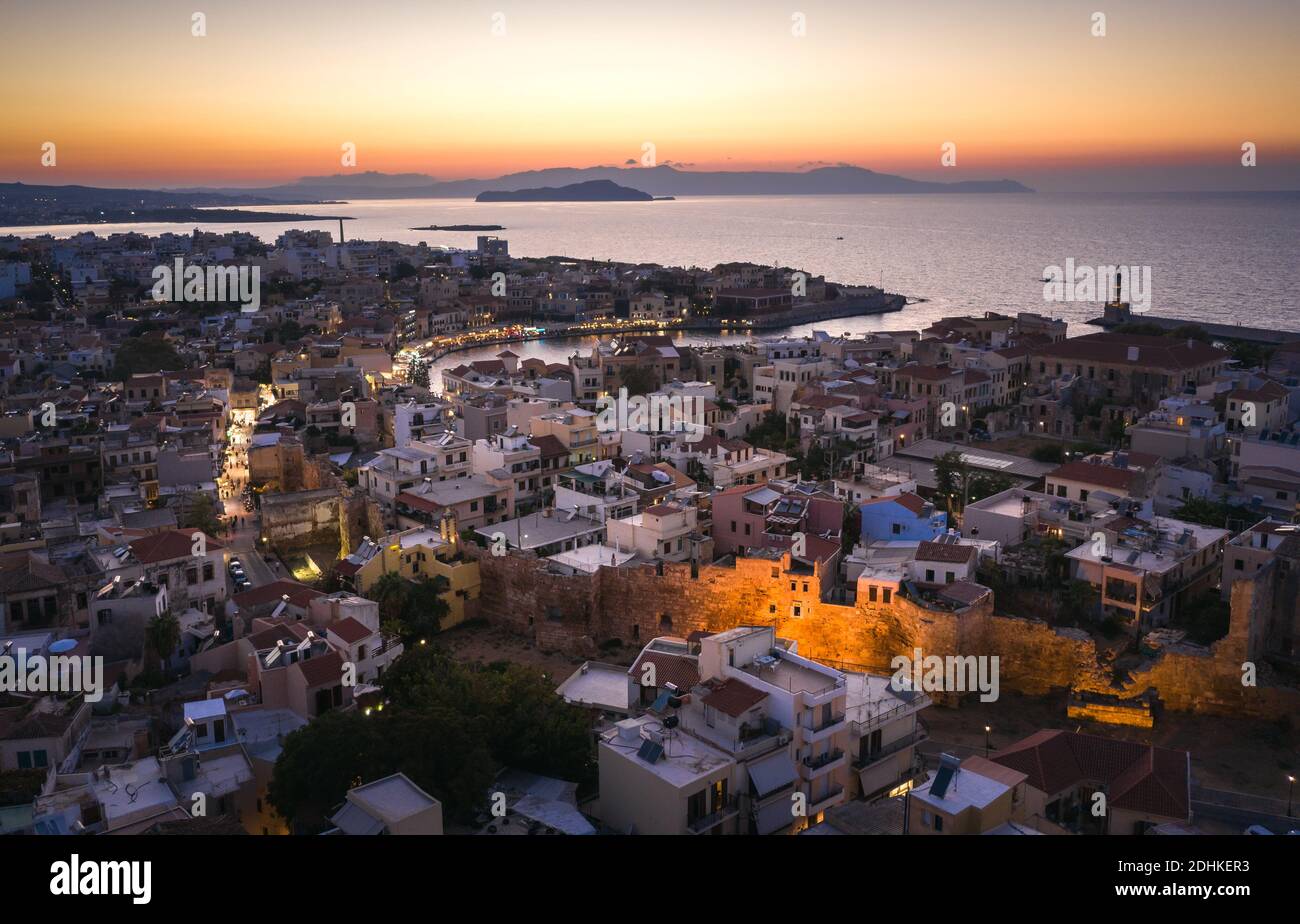 Amazing and Picturesque Old Center of Chania Cityscape with Ancient ...