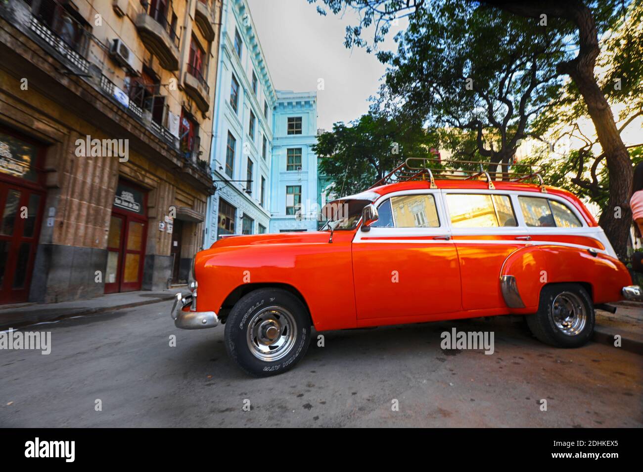 : Havana Cuba Classic Cars. Typcal Havana urban scene with colorful ...