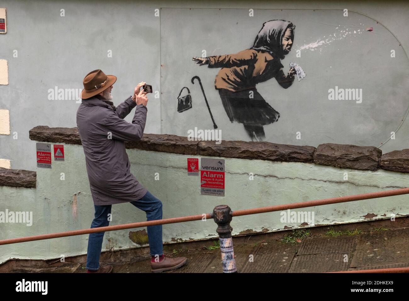 New Banksy art work called 'Aachoo!!' of a sneezing elderly woman ...