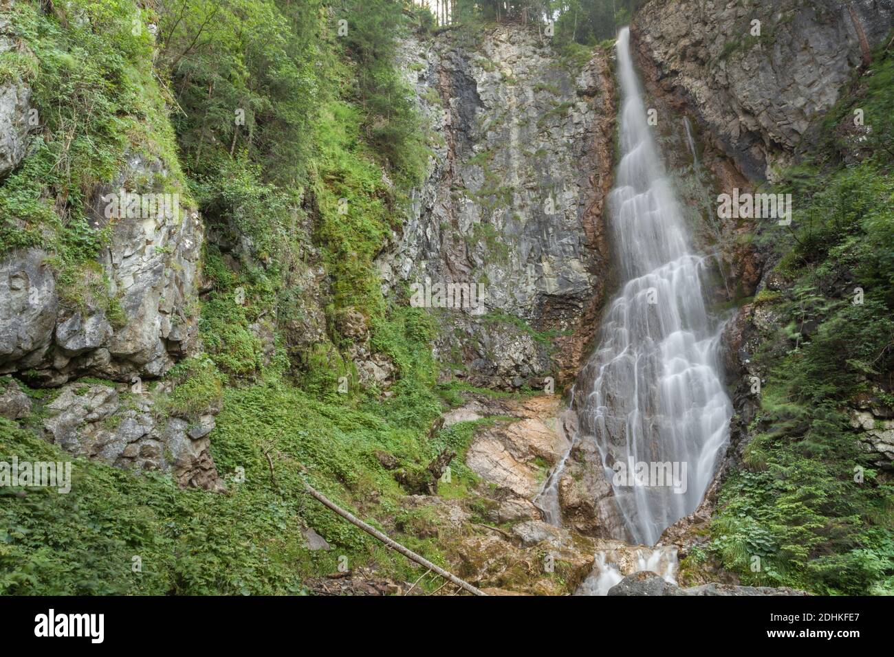 small waterfall among the forest Stock Photo - Alamy