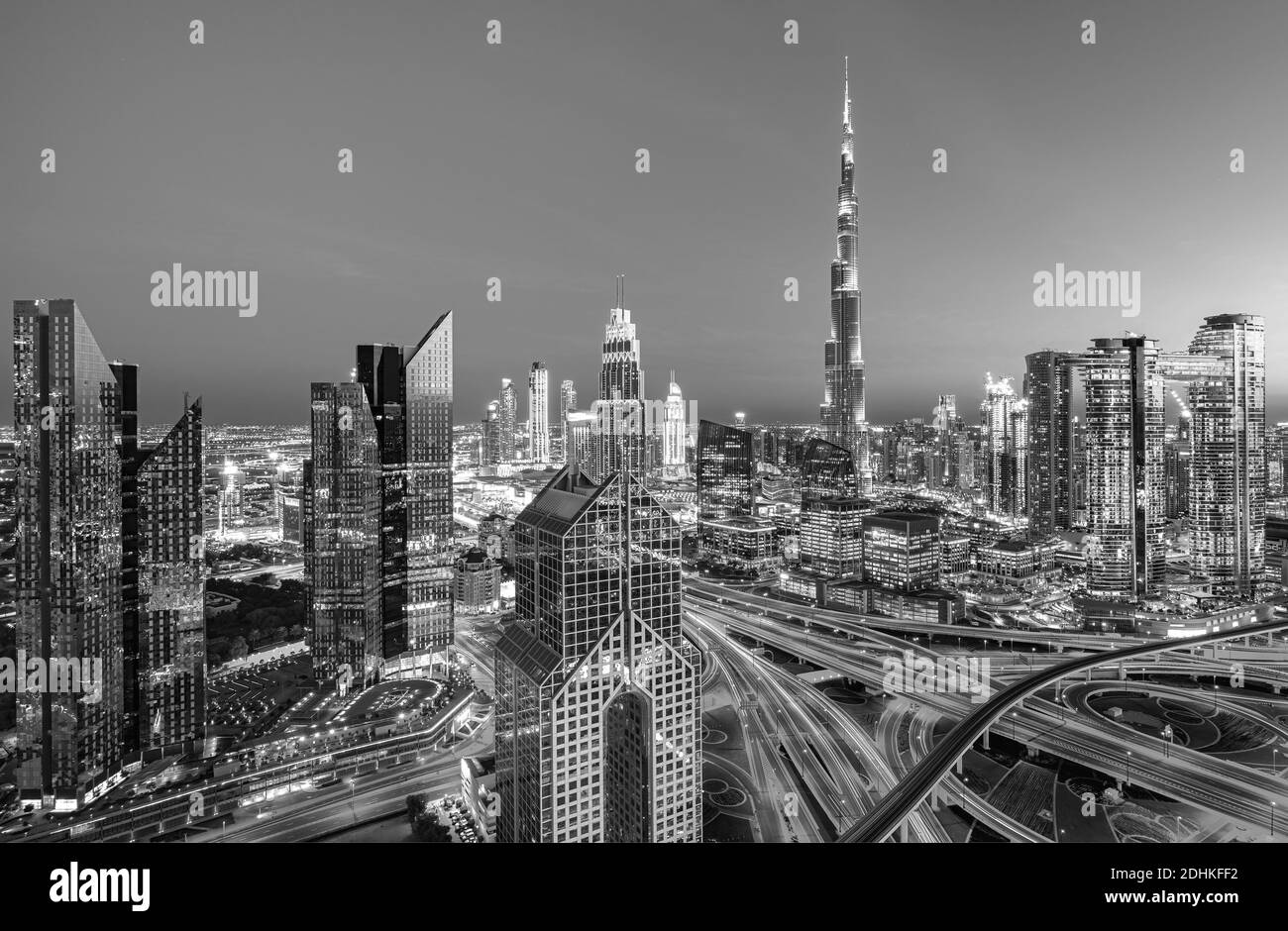Dubai city center view at sunrise, United Arab Emirate Stock Photo - Alamy