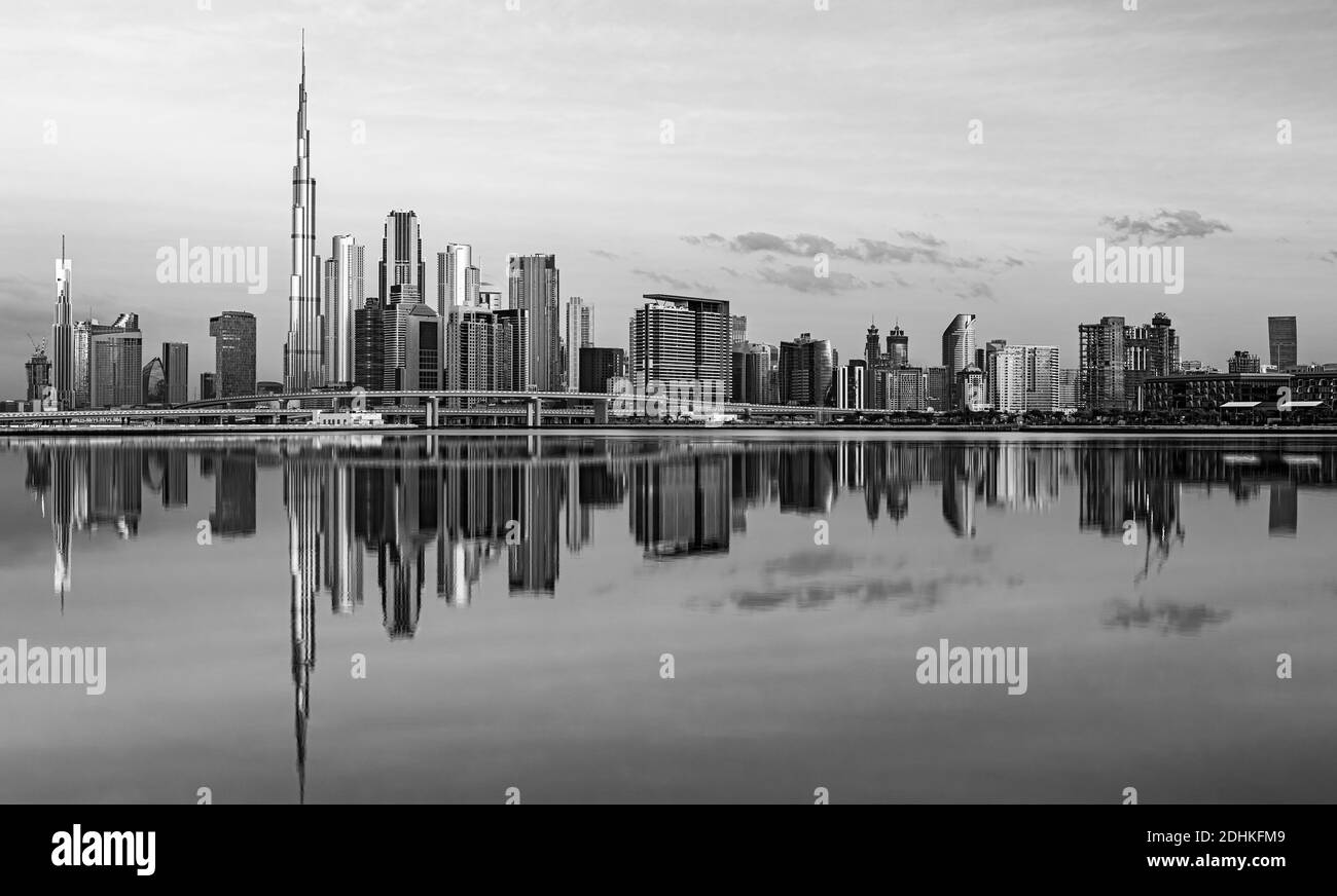 Dubai city center view at sunrise, United Arab Emirate Stock Photo - Alamy