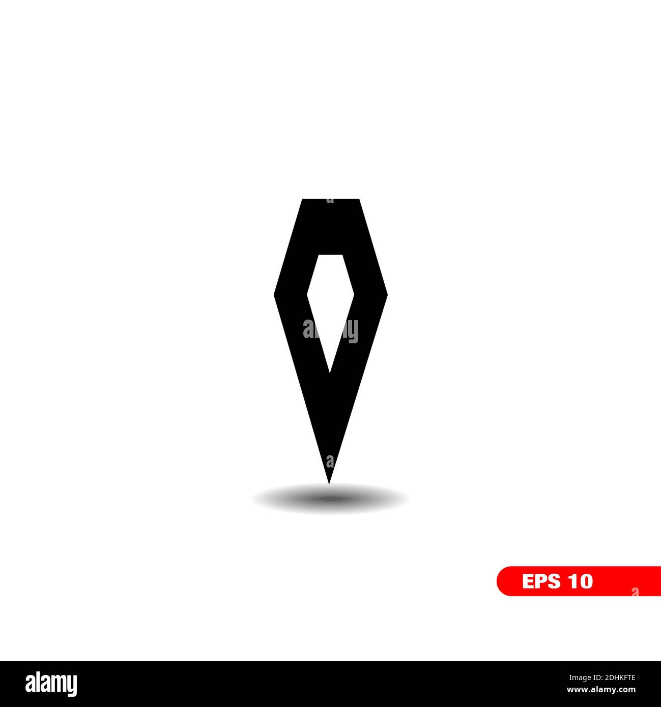 Long Diamond Location Icon Vector. Diamond Location symbol Stock Vector ...