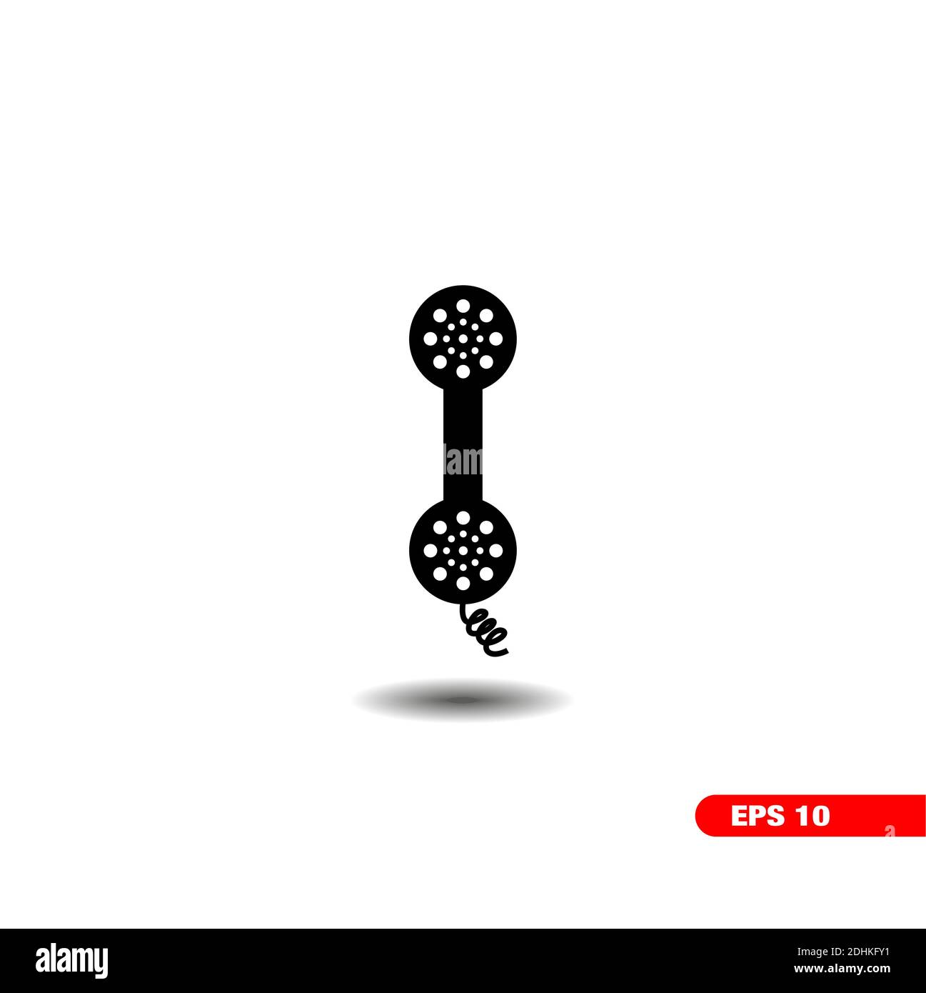 Telephone Handle Icon Vector. Vertical Telephone handle vector Icon ...