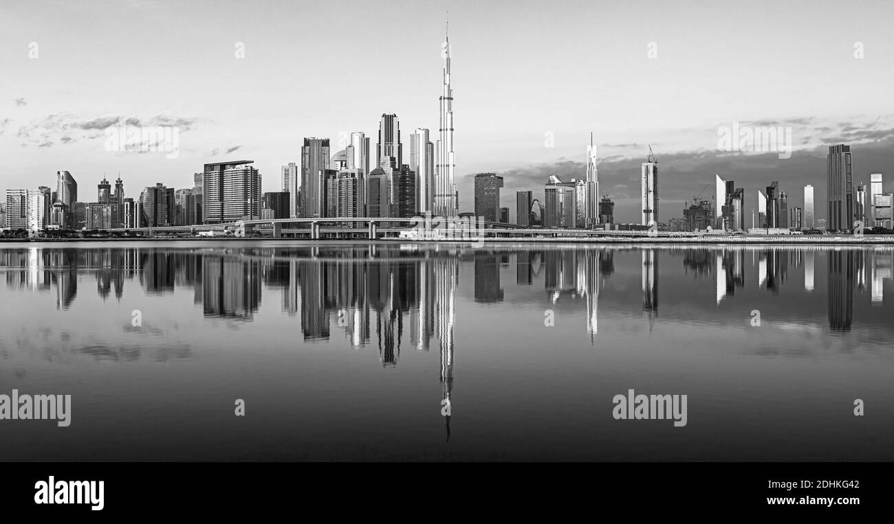 Dubai city center view at sunrise, United Arab Emirate Stock Photo - Alamy